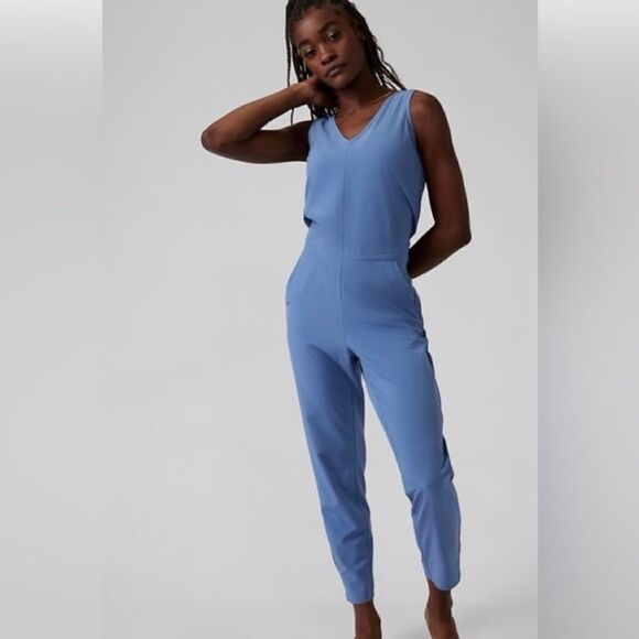 Athleta | Pants & Jumpsuits | Nwtathleta Brooklyn Jumpsuit Cottage Blue ...